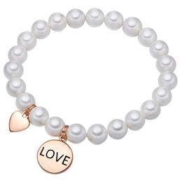 Lulu & Jane Perlenarmband LULU & JANE "LJ129", wei&szlig;, Armb&auml;nder, Damen, Messing, Perlenarmband, Messing