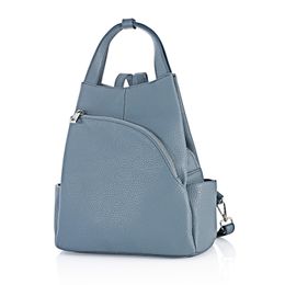 Rucksack "M&uuml;nchen", Gr. B/H/T: 26cm x 28cm x 13cm, blau, Polyurethane, Collezione Alessandro, Rucks&auml;cke Rucksack, Cityrucksack mit R&uuml;ckenfach
