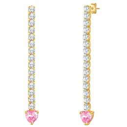 Glanzst&uuml;cke M&uuml;nchen Paar Ohrh&auml;nger GLANZST&Uuml;CKE M&Uuml;NCHEN "Set: GSM2170", gelbgold, wei&szlig;, Ohrringe, Damen, 45,4mm,mit Zirkonia, Silber 925 (Sterlingsilber), aus Sterling Silber