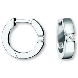 Paar Creolen ONE ELEMENT "Zirkonia Ohrringe Creolen aus 925 Silber &Oslash; 15,6 x 3,7 mm", silber, Ohrringe, Damen, Damen,mit Zirkonia, Silber 925 (Sterlingsilber)