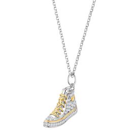 Glanzst&uuml;cke M&uuml;nchen Kette mit Anh&auml;nger GLANZST&Uuml;CKE M&Uuml;NCHEN "GSM2156", silber, Halsketten, Damen, 45,0cm Basiskette + 5,0cm Verl&auml;ngerung,mit Zirkonia, Silber 925 (Sterlingsilber), mit Zirkonia