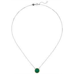 Kette mit Anh&auml;nger Jobo, gr&uuml;n, Halsketten, Damen, Silber 925 (Sterlingsilber), L: 45, 925 Silber mit synth. Malachit 45 cm