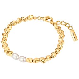 YOKOAMII Damen Armband "Y102", Metallgelbgold, Metall, Armb&auml;nder, mit Perle
