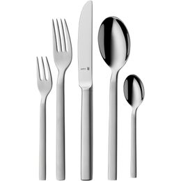 Besteck-Set WMF "Lyric Plus", silber (silberfarben), 30 Stk., Cromargan Edelstahl Rostfrei, Essbesteck-Sets, ergonomisch, Cromargan protect