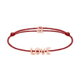 Armband ECHTZEIT "Schmuck Geschenk Edelstahl-Nylon-Armband Love Letters", ros&eacute;goldfarben, rot, Armb&auml;nder, Damen, 21cm, Edelstahl Nylon, Edelstahl, Nylon, Armband