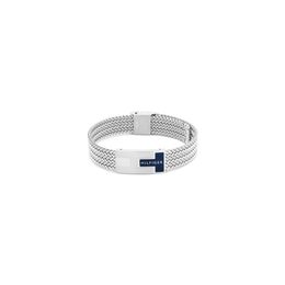 Edelstahlarmband Tommy Hilfiger "NAUTICAL MESH", edelstahlfarben, blau, Armbänder, Damen, 19cm, Edelstahl, Edelstahlarmband