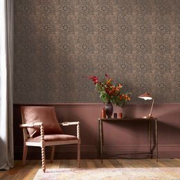 Vliestapete "Marigold Fibrous", grau, B:0,52m L:10m, Vlies, WILLIAM MORRIS AT HOME, Tapeten, Design Tapeten