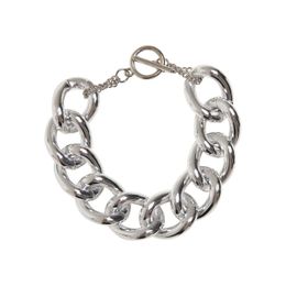Armband Urban Classics "Urban Classics Unisex Flashy Chain Bracelet" Gr. L, silber, Armb&auml;nder, Damen, L/XL, Aluminium, Armband
