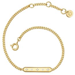Glanzst&uuml;cke M&uuml;nchen Panzerarmband GLANZST&Uuml;CKE M&Uuml;NCHEN "GSM1333", gelbgold, wei&szlig;, Armb&auml;nder, Damen, Silber 925 (Sterlingsilber), Panzerarmband, Armband Sterling Silber gelbgold