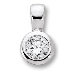 Kette mit Anh&auml;nger ONE ELEMENT "Schmuckset - Set mit Halskette Zirkonia Anh&auml;nger aus 925 Silber", silber, Halsketten, Damen, Silber 925 (Sterlingsilber), Damen Schmuckset - Set mit verstellbarer Halskette