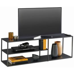 CARRYHOME Tv-Element, Schwarz, Metall, 1 F&auml;cher, 140x45x35 cm, Kleinm&ouml;bel