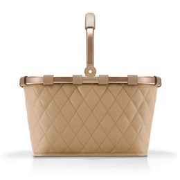 Reisenthel Einkaufskorb Carrybag frame rhombus ginger, Gold, Sand, Textil, 22 L, quadratisch, 49x29x28 cm, Freizeit, Koffer & Taschen, Einkaufsk&ouml;rbe