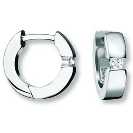 Paar Creolen ONE ELEMENT "Zirkonia Ohrringe Creolen aus 925 Silber", silber, Ohrringe, Damen, Damen,mit Zirkonia, Silber 925 (Sterlingsilber)