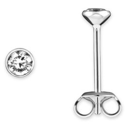 Paar Ohrh&auml;nger ONE ELEMENT "Zirkonia Zarge Ohrringe Ohrstecker aus 925 Silber", silber, Ohrringe, Damen, Damen, Silber 925 (Sterlingsilber)