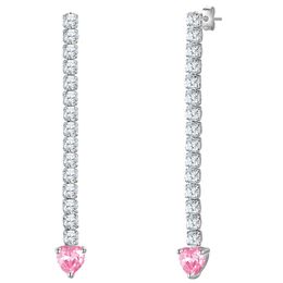 Glanzst&uuml;cke M&uuml;nchen Paar Ohrh&auml;nger GLANZST&Uuml;CKE M&Uuml;NCHEN "Set: GSM2169", silber, wei&szlig;, Ohrringe, Damen, 45,4mm,mit Zirkonia, Silber 925 (Sterlingsilber), aus Sterling Silber