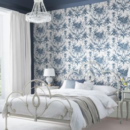 Vliestapete Laura Ashley "Tuileries", blau, B:0,52m H:10m L:10m, Vlies, Tapeten, 10mx52cm (ca. 5m2)