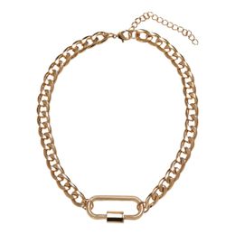 Halsreif Urban Classics "Urban Classics Unisex Fastener Necklace", gold, Halsketten, Damen, onesize, Eisen Zink, Eisen, Zink