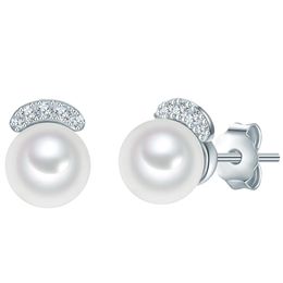 Paar Ohrstecker Valero Pearls "Set: VP949", silber, wei&szlig;, Ohrringe, Damen, 7.5,mit Zirkonia, Silber 925 (Sterlingsilber), aus Sterling Silber