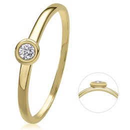 Diamantring ONE ELEMENT "0,05 ct Diamant Brillant Ring aus 585 Gelbgold" Gr. 60, gold, Fingerringe, Damen, 60, 0,05 mit Diamant, Diamanten Gelbgold 585 Gold, Diamanten, Gelbgold 585, Gold, Diamantring