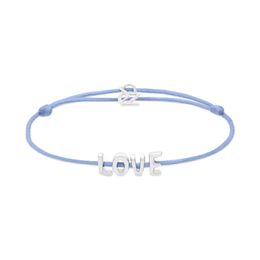 Armband ECHTZEIT "Schmuck Geschenk Edelstahl-Nylon-Armband Love Letters", edelstahlfarben, hellblau, Armb&auml;nder, Damen, 21cm, Edelstahl Nylon, Edelstahl, Nylon, Armband