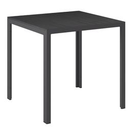 Ambia Garden Gartentisch, Schwarz, Metall, Kunststoff, quadratisch, Flachrohr, 76.5x74x76.5 cm, Gartenm&ouml;bel, Gartentische, Gartentische