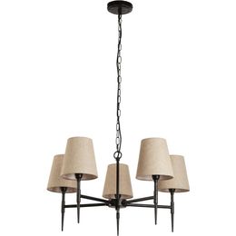 Searchlight Kronleuchter "Hängeleuchte Gothic, 5-flammig", schwarz, 5, Ø 66cm H: 34cm, 1 Stk., Leuchten, Schlossatmosphäre, Kronleuchter