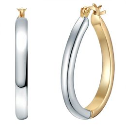 Paar Creolen YOKOAMII "Set: Y80", gelb (gelbgold), Ohrringe, Damen, 36,0mm, Creolen bicolor
