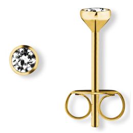 Paar Ohrh&auml;nger ONE ELEMENT "Zirkonia Zarge Ohrringe Ohrstecker aus 333 Gelbgold", gold, Ohrringe, Damen, Damen, Gelbgold 333 Gold, Gelbgold 333, Gold
