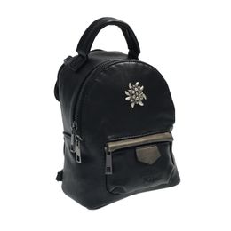 Allg&auml;u Rebell Rucksack ALLG&Auml;U REBELL "Rosi", Damen, Gr. B/H/T: 20cm x 16cm x 10cm, schwarz, Lederimitat, Rucks&auml;cke Rucksack, mit mehreren Tragem&ouml;glichkeiten