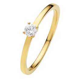 Diamantring ONE ELEMENT "0.15 ct Diamant Brillant Ring aus 585 Gelbgold" Gr. 53, gold, Fingerringe, Damen, 53, 0,15, Diamanten Gelbgold 585 Gold, Diamanten, Gelbgold 585, Gold, Diamantring, Damen Gold Schmuck