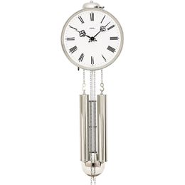 Pendelwanduhr AMS "H342", silber (silberfarben), Wanduhren, Damen, B/H/L: 10cm, Mechanische Uhr,Holz-/Metallgeh&auml;use,Made in Germany,Wohnzimmer
