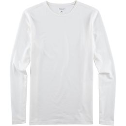 Langarmshirt OLYMP "Casual", Herren, Gr. 3XL, wei&szlig; (sanftes wei&szlig;), Obermaterial: 60% Baumwolle, 40% Modal, Rundhals, Shirts Langarmshirt