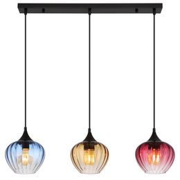Globo LIGHTING Pendelleuchte "SANDER", schwarz (schwarz matt), 1 Stk., Leuchten, Gläser, Hängeleuchte, Wohnzimmer, Esstisch, Pendelleuchte