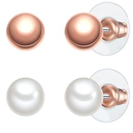 Schmuckset YOKOAMII "Set: Y802", ros&eacute;gold, Schmuck_Sets, Damen, Metall, Schmuckset, mit Muschelkernperle