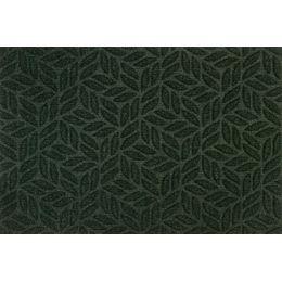 Fu&szlig;matte "Leaves midnight green", gr&uuml;n, B:60cm H:8mm L:90cm, Polyester, wash+dry by Kleen-Tex, Teppiche, Fu&szlig;matte