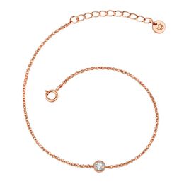 Glanzstücke München Gliederarmband GLANZSTÜCKE MÜNCHEN "F708", rosa (roségold, weiß), Armbänder, Damen, Silber 925 (Sterlingsilber), Gliederarmband, aus Sterling Silber