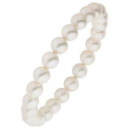 Armband Jobo "Muschelkern-Perlen 8 mm", weiß, Armbänder, Damen, 17cm, Perlen, Armband, weiß 17 cm