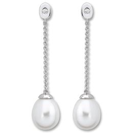Paar Ohrh&auml;nger ONE ELEMENT "Zirkonia Ohrringe Ohrh&auml;nger aus 925 Silber", silber, Ohrringe, Damen, Damen,mit Zirkonia, Perlen Silber 925 (Sterlingsilber), Perlen, Silber 925 (Sterlingsilber)