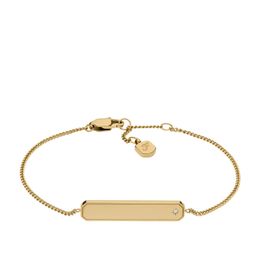 Armband Fossil "Schmuck Geschenk Edelstahl Armschmuck SADIE", gelbgoldfarben, kristallwei&szlig;, kristallwei&szlig;, Armb&auml;nder, Damen, 19cm, Edelstahl, Armband, mit Glasstein
