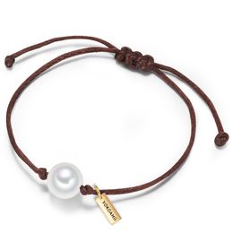 Armband YOKOAMII "Y100", braun, Armbänder, Damen, Perlen, Armband, mit Perle