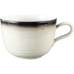 Tasse Seltmann Weiden "Terra Corso", weiß (weiß, anthrazit, beige, grau), B:10,4 H:7,4cm Ø:10,4cm, Porzellan, Trinkgefäße, Tasse, Milchkaffeeobertasse 0,38 l