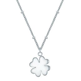 Kette ohne Anh&auml;nger EASTSIDE "ES378", silber, Halsketten, Damen, 40,0cm Basiskette + 5,0cm Verl&auml;ngerung, Edelstahl, mit Kleeblatt-Anh&auml;nger