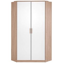 Mid.you Eckkleiderschrank Wimex Cariba, Wei&szlig;, Eiche, Holzwerkstoff, 8 F&auml;cher, 95x198 cm, Schlafzimmer, Kleiderschr&auml;nke, Eckschr&auml;nke