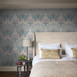 Vliestapete "Garden", blau, H:10m L:10m, Vlies, WILLIAM MORRIS AT HOME, Tapeten, Design Tapeten