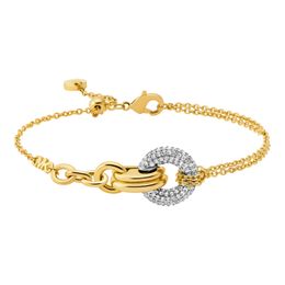 Armband Michael Kors "Schmuck Geschenk Metall Armschmuck PREMIUM", gelbgoldfarben, metallfarben, kristallweiß, kristallweiß, Armbänder, Damen, 18cm, Metall, Armband, mit Zirkonia (synth.)