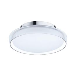 Paulmann LED Deckenleuchte "Selection Bathroom Luena IP44, 3000K Chrom 230V Glas/Metall", silber (transparent, chromfarben), 1, Ø 25cm H: 9,5cm, Leuchten, LED Deckenleuchte