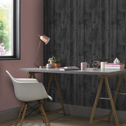 Vliestapete EASY DECOR "Luxus Holz Effekt", schwarz, B:0,52m L:10m, Vlies, Tapeten, Design Tapeten