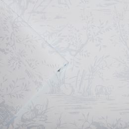 Vliestapete Laura Ashley "Toile de Jouy", grau, B:0,52m L:10m, Vlies, Tapeten, 10mx52cm