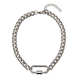 Urban Classics Damen Halsreif "Urban Classics Unisex Fastener Necklace", onesize, Eisen Zinksilber, Eisen, Zink, Halsketten