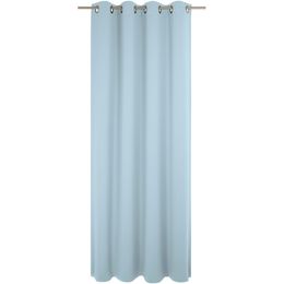 Vorhang WIRTH "Newbury", blau (hellblau), B:130cm H:215cm, Baumwolle, Polyester, Gardinen, nach Ma&szlig;